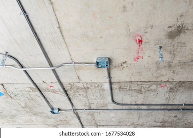 Electrical Conduit Cable Routing Between Electrical Stock Photo ...