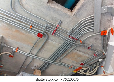 Electrical Conduit Cable Routing Between Electrical Stock Photo ...