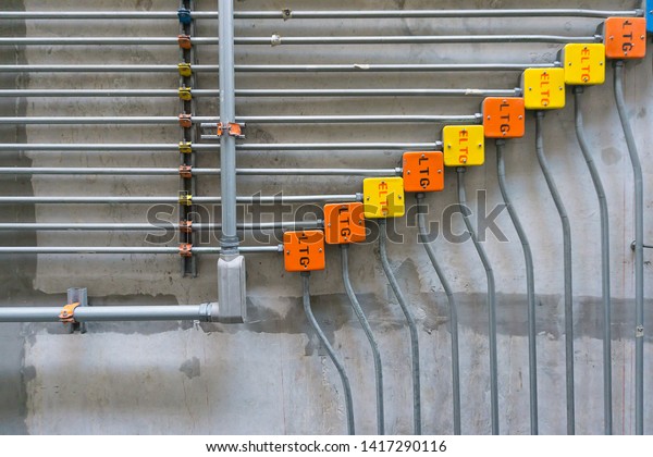Electrical Conduit Cable Routing Between Electrical Stock Photo (Edit ...