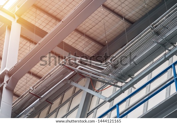 Electrical Conduit Cable Routing Between Electrical Stock Photo ...