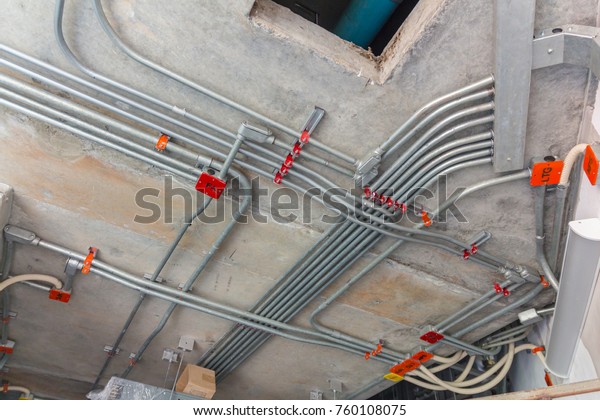 Electrical Conduit Cable Routing Between Electrical Stock Photo ...