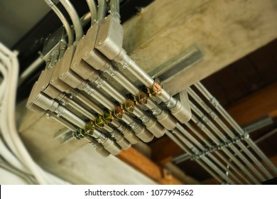 Electrical Conduit Forming Pattern Lines On Stock Photo 1077994562 ...