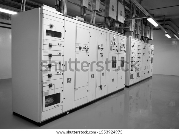 Electrical Control Cabinet Circuit Breakers Usually Stock Photo (Edit ...
