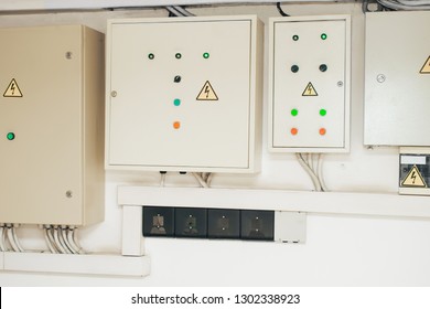 Electrical Control Panel Boxes Switchboard Located Stock Photo ...