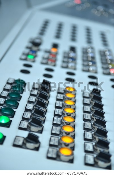 Electrical Control Panel Buttons Levers Closeup Stock Photo 637170475 ...