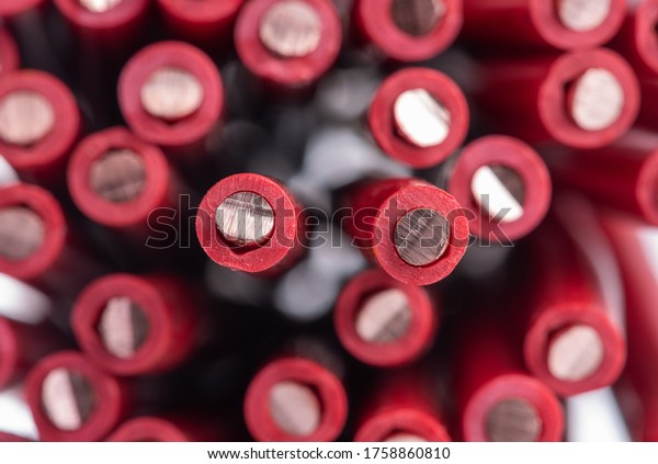Electrical Copper Wire Cross Section Closeup Stock Photo 1758860810 ...