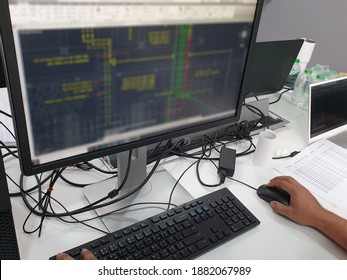 Electrical Draftsman Worker Working On Computer Stock Photo (Edit Now ...