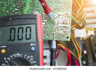 Electrical Engineer Checking Circuit Board By Stock Photo 675385561 ...