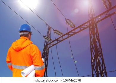 Electrical Engineer Looking Substation Back View Stock Photo 1074462878 ...
