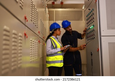 Electrical Engineer System Engineer Work Together Stock Photo ...