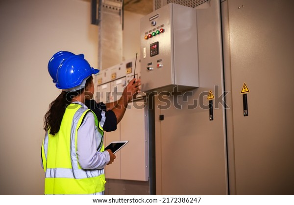 Electrical Engineer System Engineer Work Together Stock Photo ...