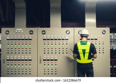 Electrical Engineer Team Working Front Control Stock Photo 1612386679 ...