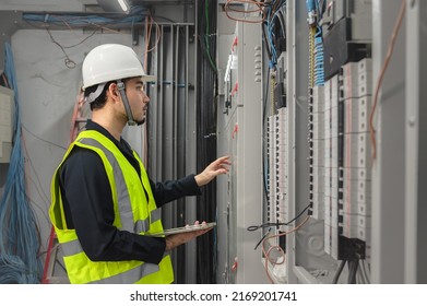 Electrical Engineer Team Working Front Control Stock Photo 2169201741 ...