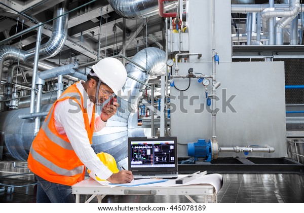 Electrical Engineer Working Control Room Modern Stock Photo (Edit Now ...