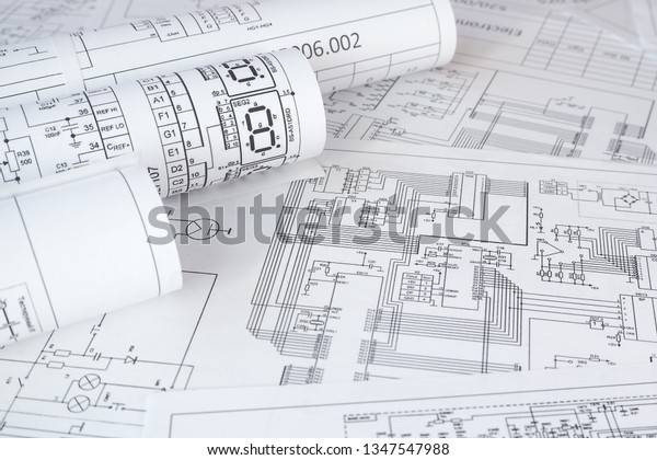 Electrical Engineering Drawings Stock Photo (Edit Now) 1347547988