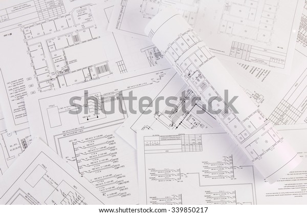 Electrical Engineering Drawings Printing Stock Photo 339850217 ...