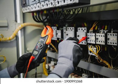 Electrical Engineers Test Electrical Installations Wiring Stock Photo ...