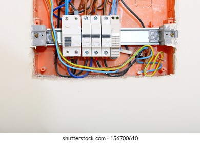 Стоковая фотография 156700610: Electrical Installation Close Electrical ...