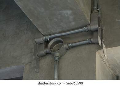 Electrical Junction Box Galvanized Conduit Pipe Stock Photo 566765590 ...