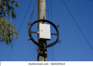 Electrical Junction Box Polemounted Shield Wires Stock Photo 1820239214 ...