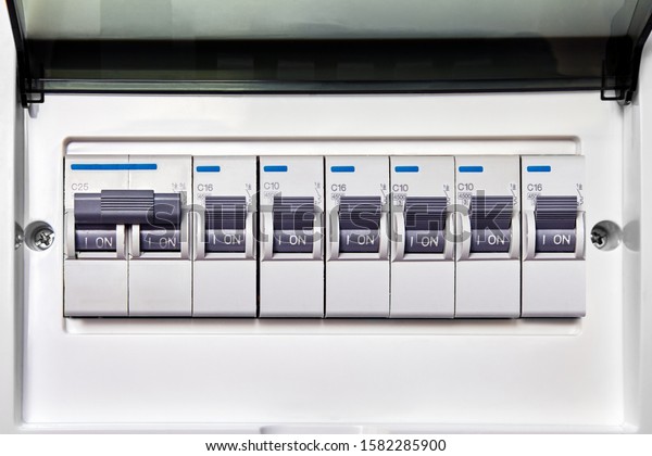 Electrical Panel Automatic Cutout Circuit Breaker Stock Photo ...