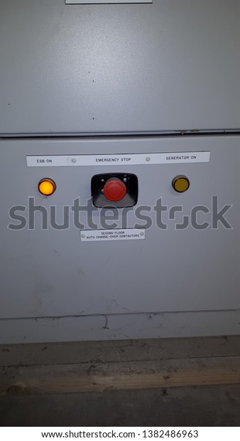 Electrical Panel Emergency Stop Knob Labels Stock Photo 1382486963 ...