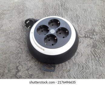 Electrical Plug Connected Top View Background Stock Photo 2176496635 ...