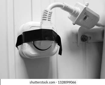 Electrical Plug Inserted Into Electrical Outlet Stock Photo 1328099066 ...