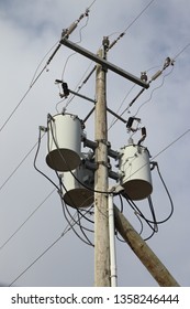 Electrical Pole Three Phase Transformers Power Stock Photo 1358246444 ...