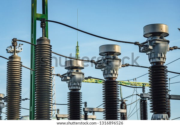 Electrical Substation Highvoltage Transformer Switch Electricity Stock ...