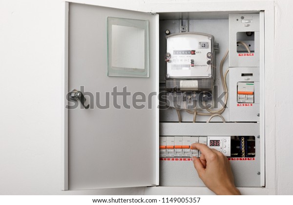 Electrical Terminal Box Man Checking Electric Stock Photo 1149005357 ...