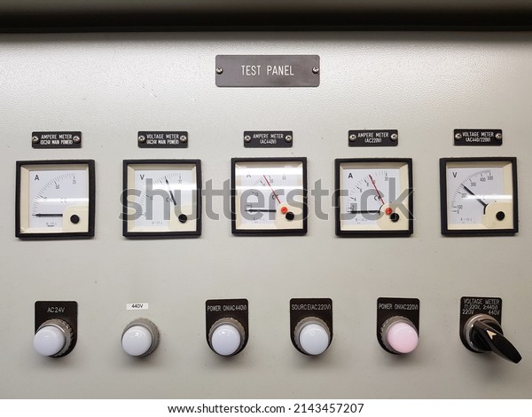 Electrical Test Panel Voltage Amper Meter Foto Stok 2143457207 ...