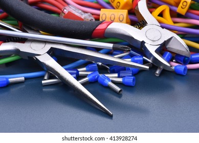 Set Electrical Tools Components On Metal Stock Photo (Edit Now) 619055246