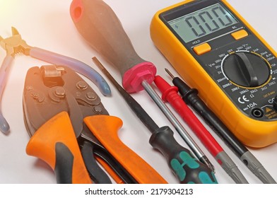 Electrical Tools Materials Installation Electrical Panel Stock Photo ...