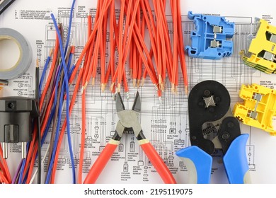 Electrical Tools Materials Installation Electrical Panel Stock Photo ...
