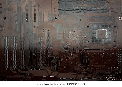 Electronic Board Computer Microcircuit Top View Stock Photo 1932010559 ...