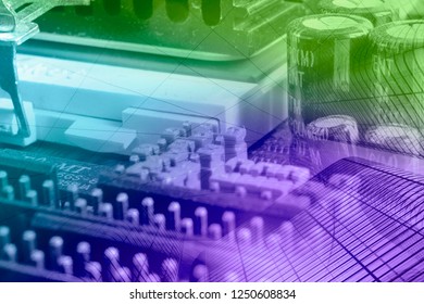 Electronic Components Abstract Computer Background Stock Photo ...