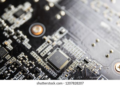 Electronic Components On Computer Graphics Card Stock Photo 1207828207 ...