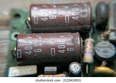 Electronic Condensator Old Model Electronics Circuit Stock Photo ...