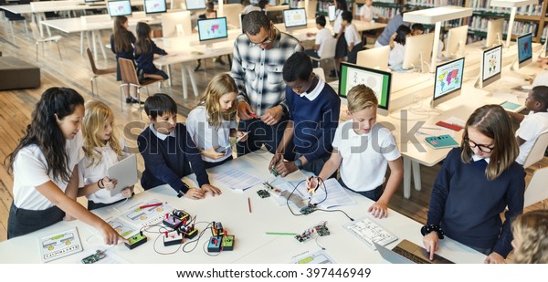 Electronic Experiment Observation Physics Study Concept Stock Photo ...