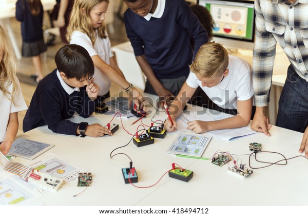 Electronic Experiment Observation Physics Study Concept Stock Photo ...