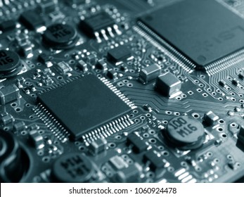 Electronic Motherboard Microprocessor Close Stock Photo 1060924478 ...