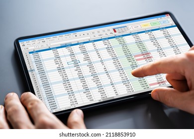 Electronic Spreadsheet Analyst Auditor Using Software Stock Photo ...