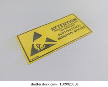 Electrostatic Sensitive Devices Marking Label Esd Stock Photo ...