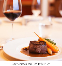 Sophisticated Table Setting Featuring Beef Fillets AI-generated image ...