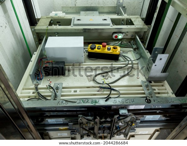 Elevator Under Maintenance Broken Elevator Open Stock Photo 2044286684 ...