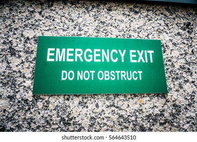 Emergency Exit Do Not Obstruct Sign Stock Photo (Edit Now) 564643510