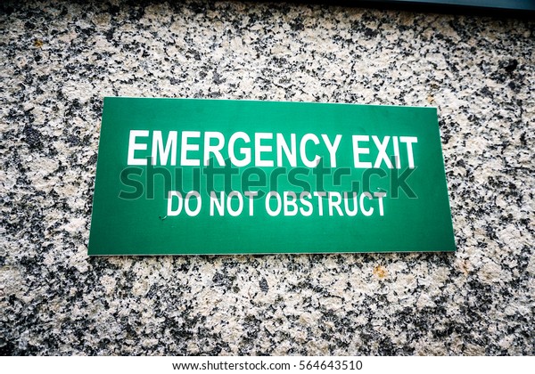 Emergency Exit Do Not Obstruct Sign Stock Photo (Edit Now) 564643510