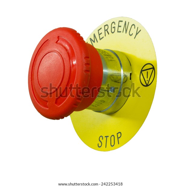 Emergency Switch Button Isolated On White Stock Photo (Edit Now) 242253418