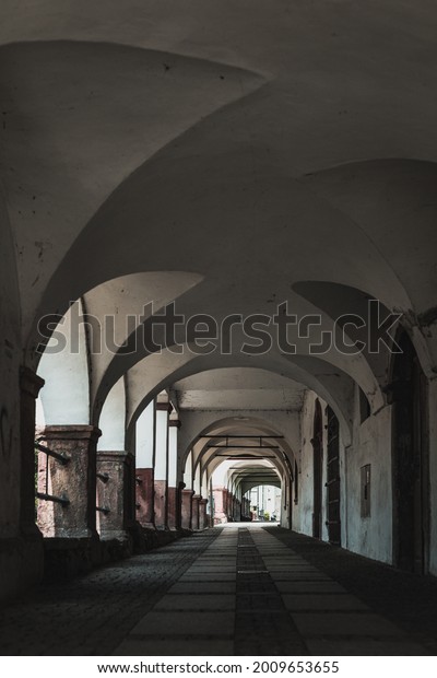 Empty Arcade Passageway Small Town Architecture Stock Photo 2009653655 ...
